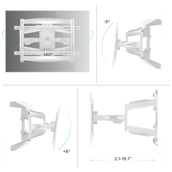 Full-Motion Wall Mount for 42-70" TVs ONKRON M6L, White – Onkron Kenya